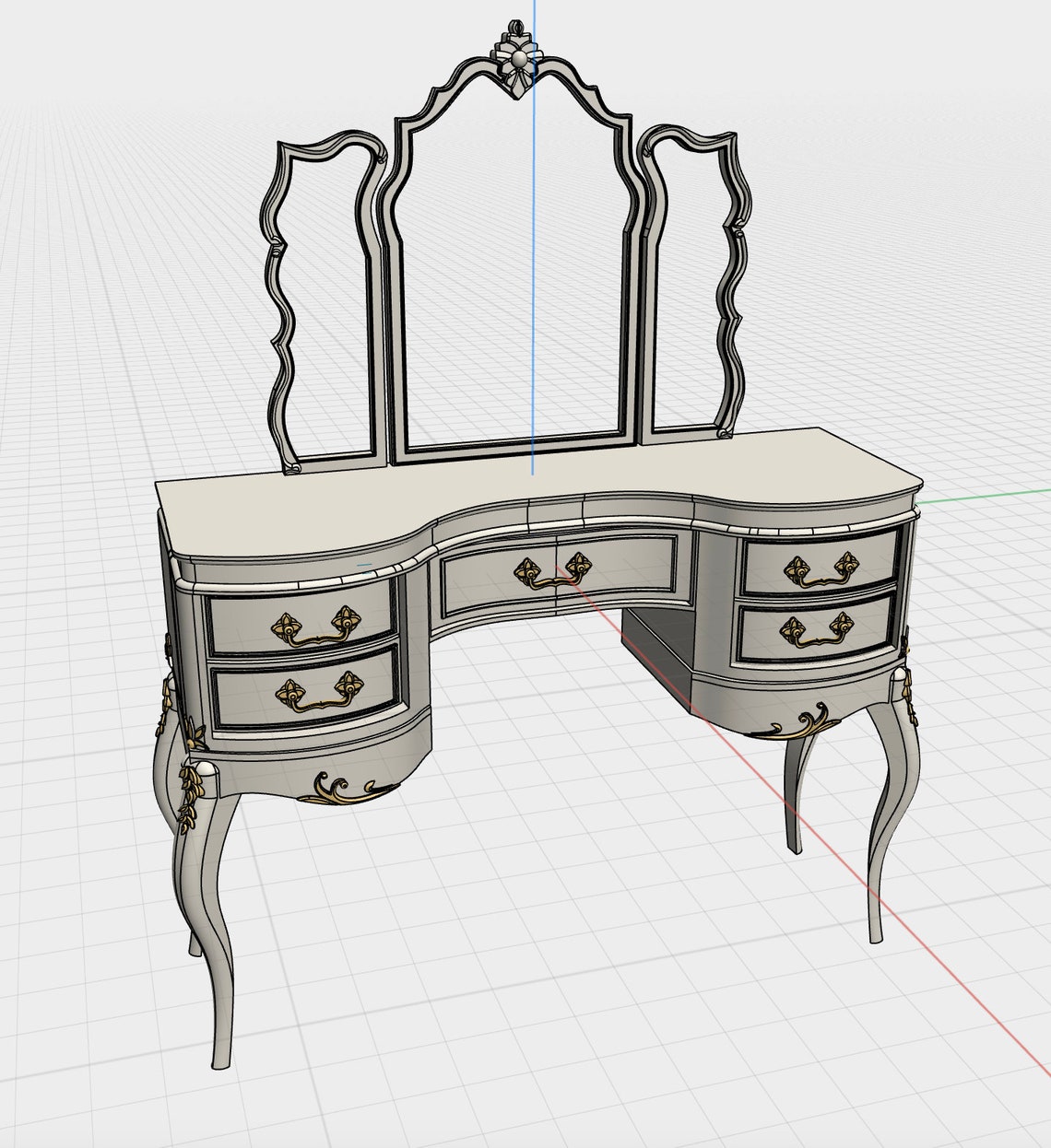 STL File for a Vivacious Vanity (for 3D Printing) - Etsy