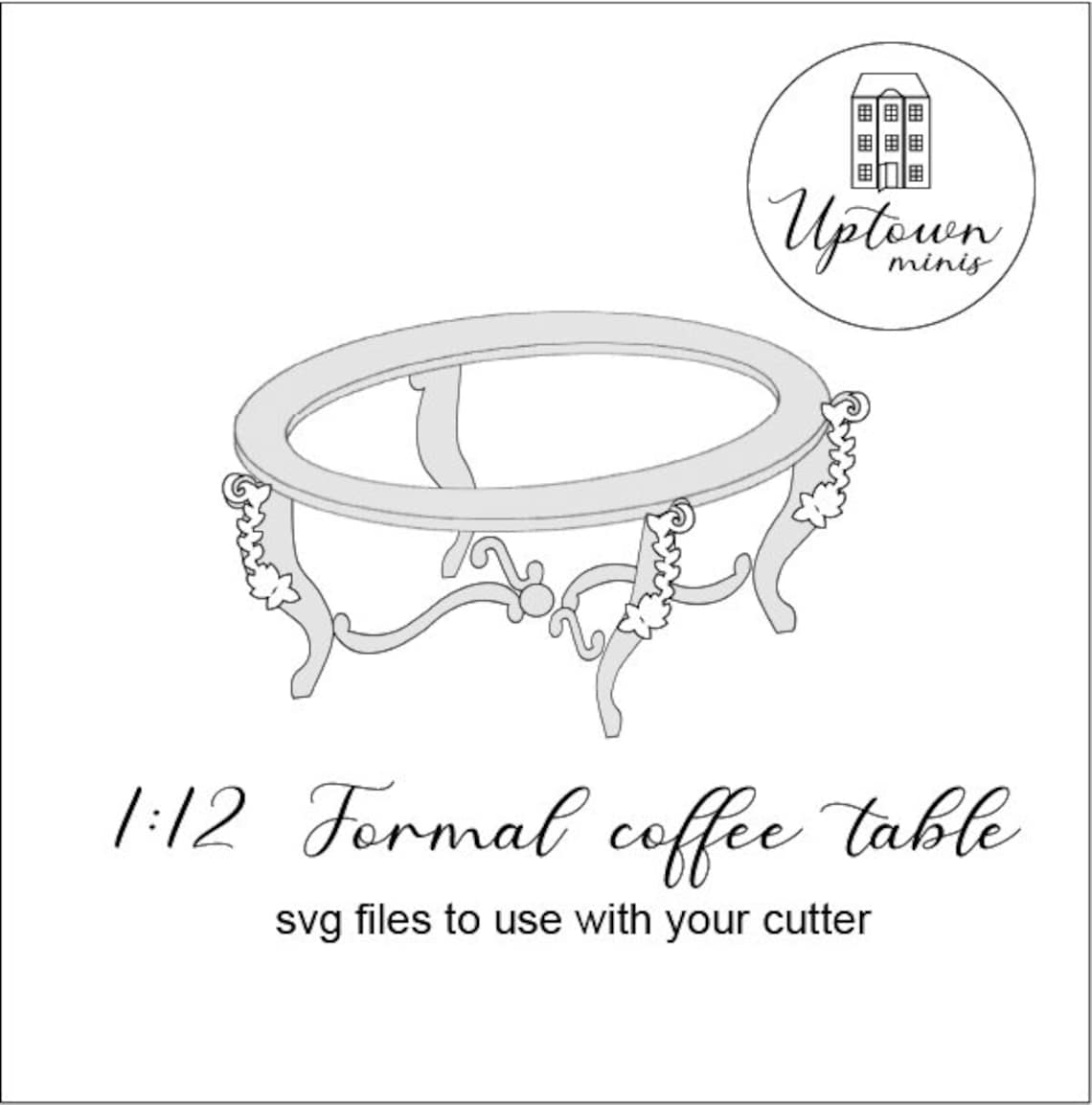 SVG File for a Formal Coffee Table in 1:12 Scale | Etsy