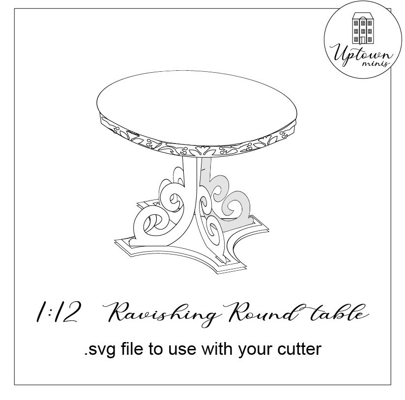 SVG File for a Ravishing Round Table in 1:12 Scale - Etsy