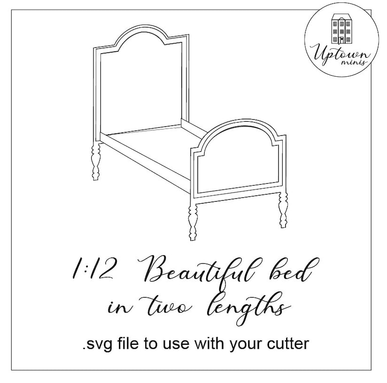 SVG File for a Beautiful Bed in 1:12 Scale in Two Lengths - Etsy