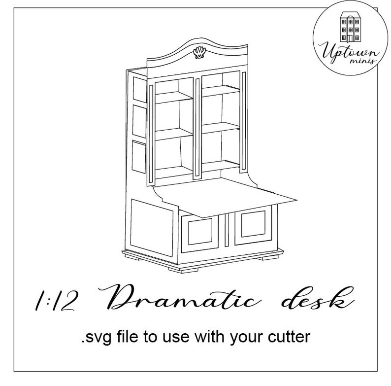 SVG File for a Dramatic Desk in 1:12 Scale - Etsy