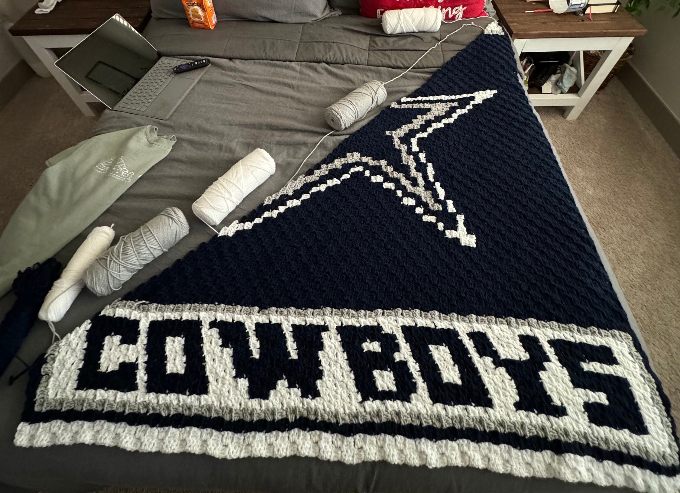 Dallas Cowboys Crochet Blanket Pattern: C2C Afghan (digital Download ...