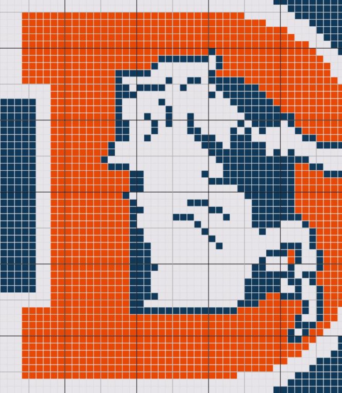 Denver Broncos Crochet Blanket Pattern: C2C Afghan (digital Download ...
