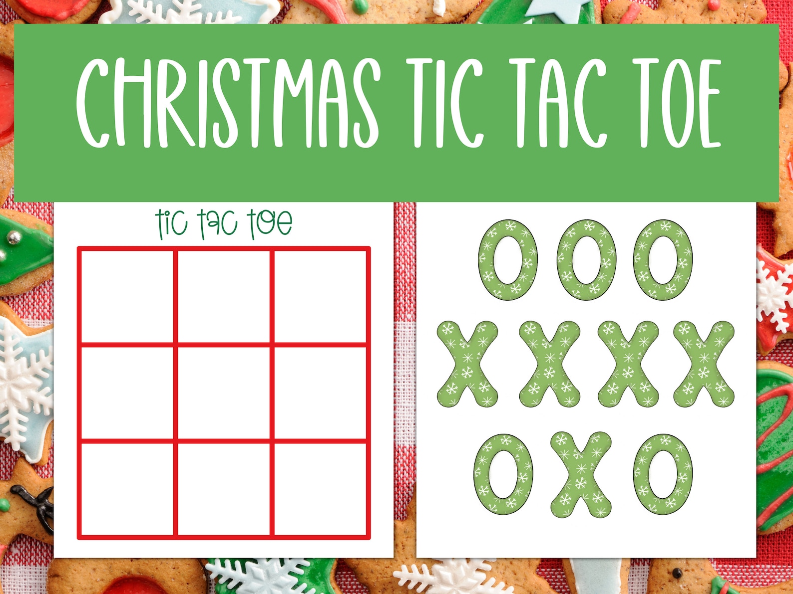 Christmas Tic Tac Toe, Christmas Activity for Kids, Family Game Night ...