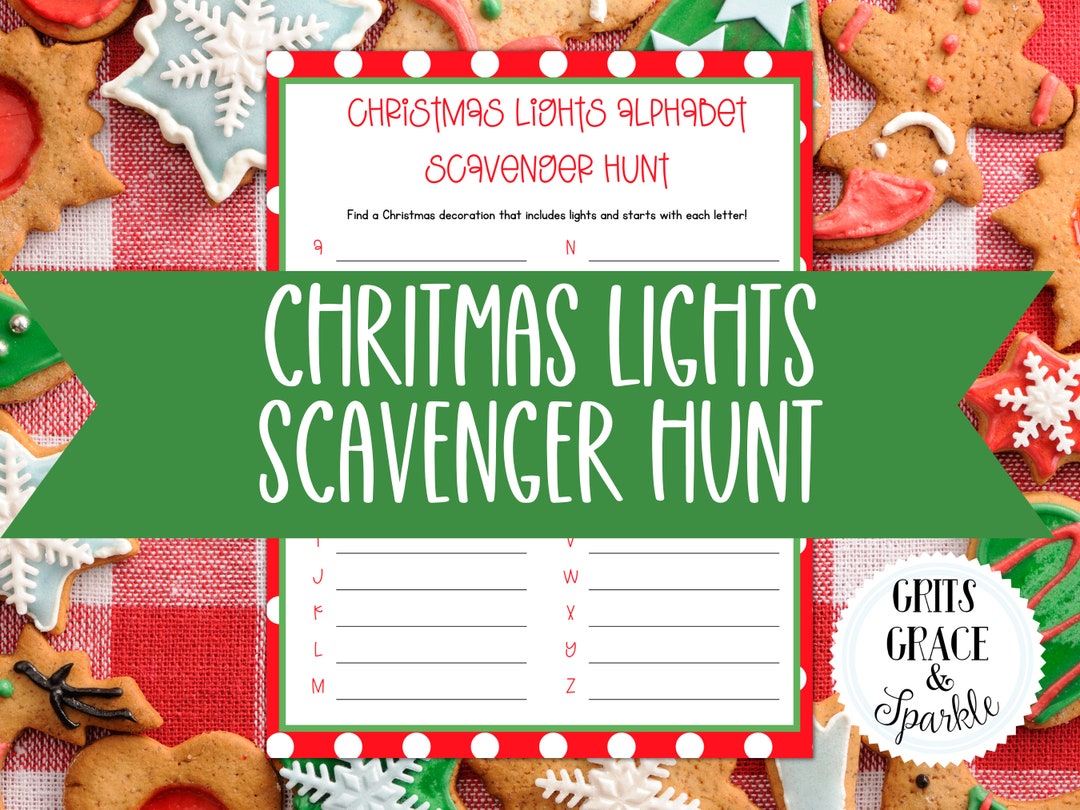 Christmas Lights Alphabet Scavenger Hunt: Printable Holiday Game (PDF ...