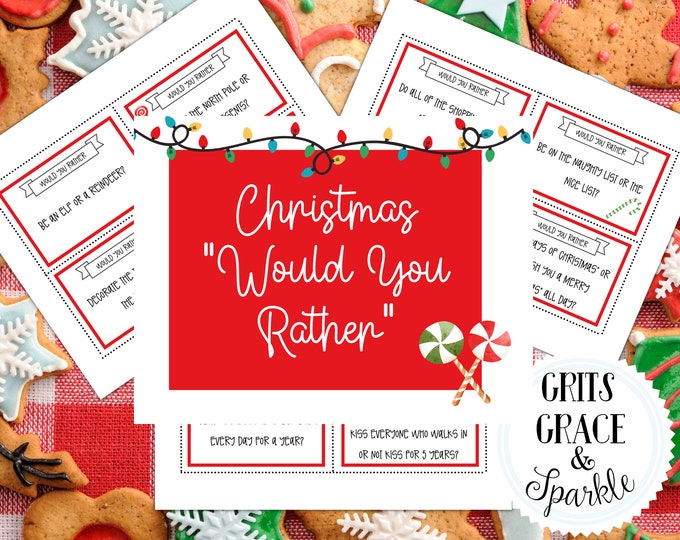 Kids Printable Christmas Would You Rather Game, Faith Based Activity ...