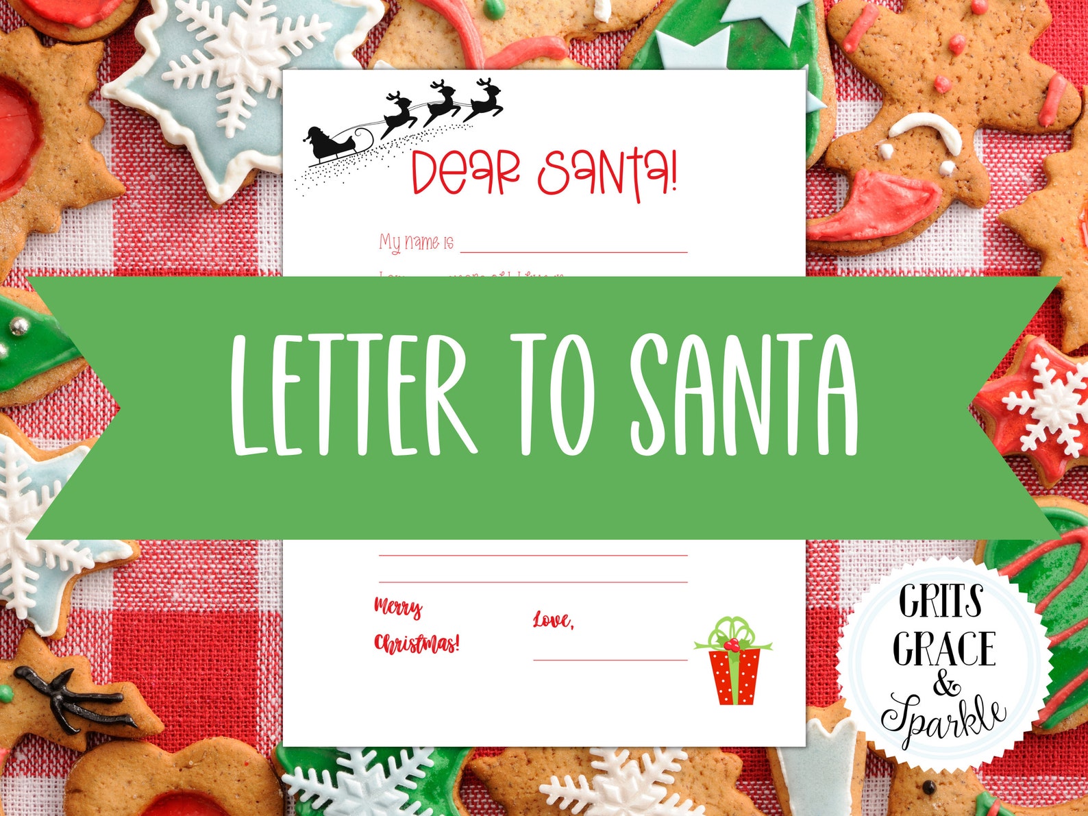 Letter to Santa, Christmas Printable for Kids, Dear Santa, Easy to ...