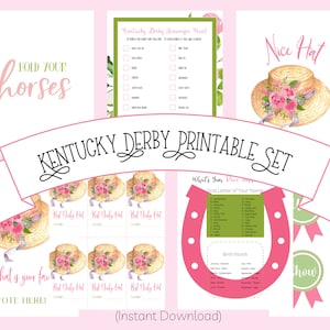 Kentucky Derby Printable Pack, Pink & Green, Scavenger Hunt, Voting ...