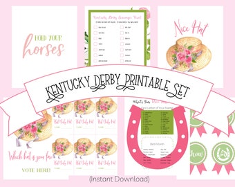 Kentucky Derby Printable Pack Pink & Green Scavenger Hunt - Etsy