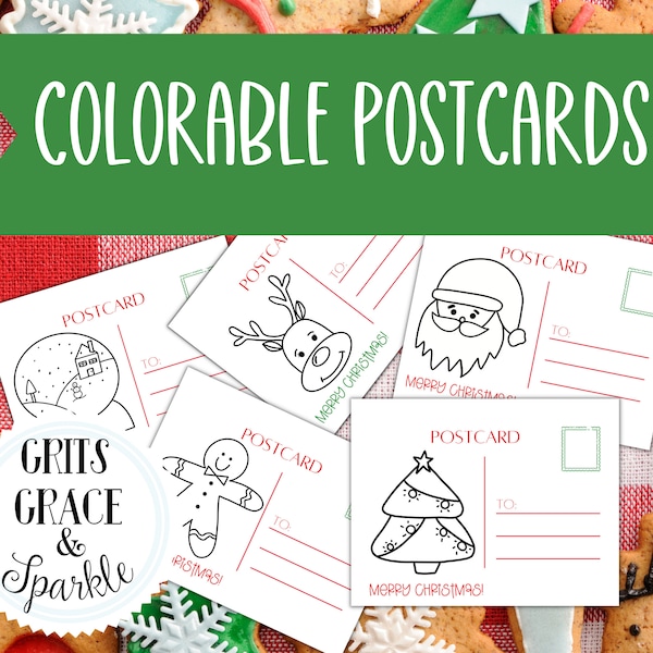 Coloring Postcards - Etsy