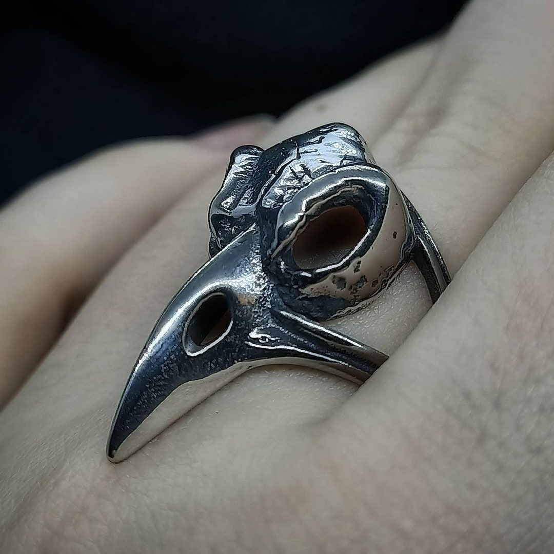 Crow Skull Raven Skull Unisex Ring Rings Gothic Alternative Goth Unisex ...
