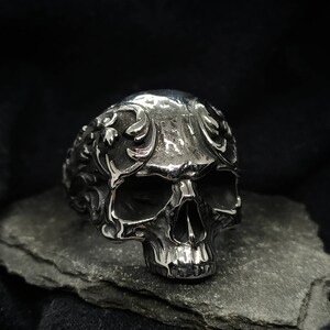 Filagree Skull Signet Ring Ring Mens Rings Gothic Alternative Goth Unisex Jewellery Skull Ring ...