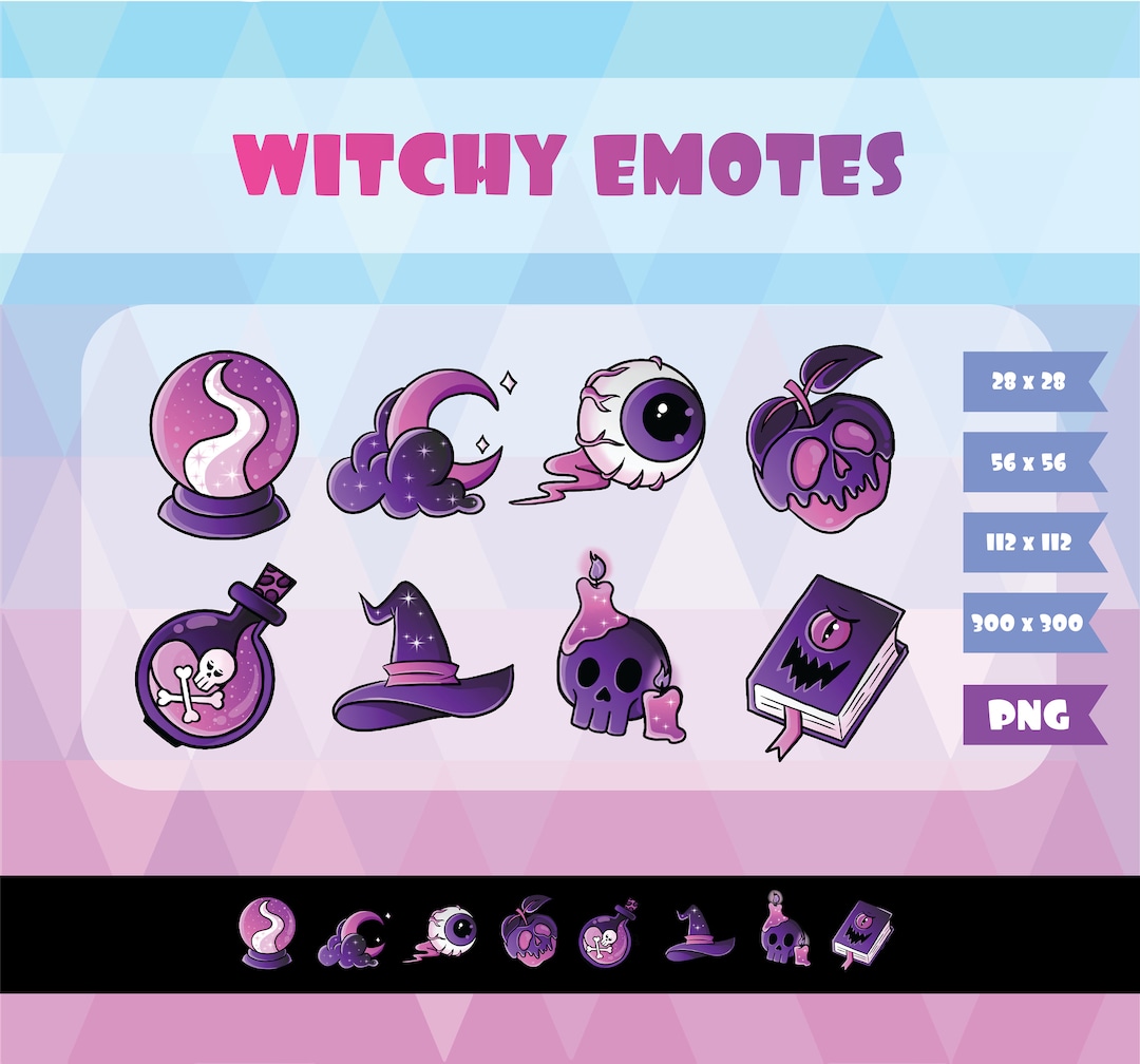 Witchy Emotes Twitch Discord Badges - Etsy