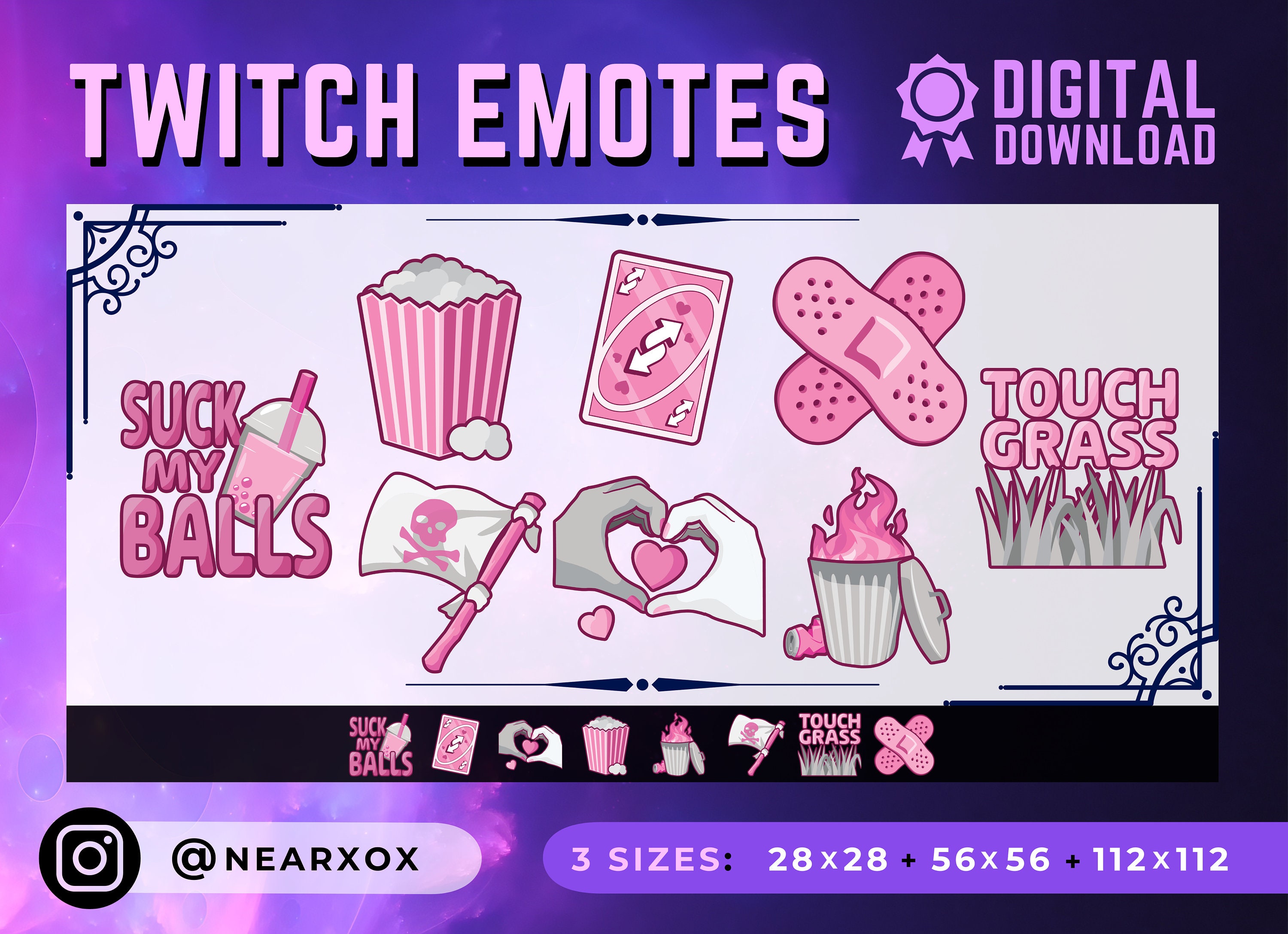 Basic Emotes | Twitch | Discord | Badges - Etsy