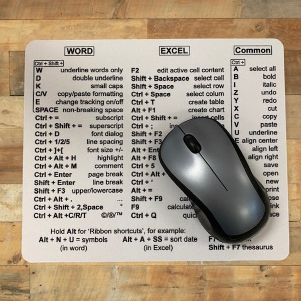 Excel Keyboard Shortcut Mouse Pad - Etsy Excel Keyboard Shortcut Mouse Pad - Etsy