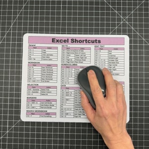 Purple - Excel Shortcuts Mouse Pad- Desk Accessories, Office Desk ...