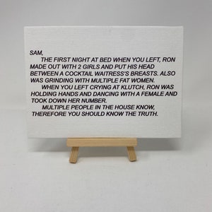 Jersey Shore "the Note" Framed Canvas Print With Wood Easel, Dear Sam ...