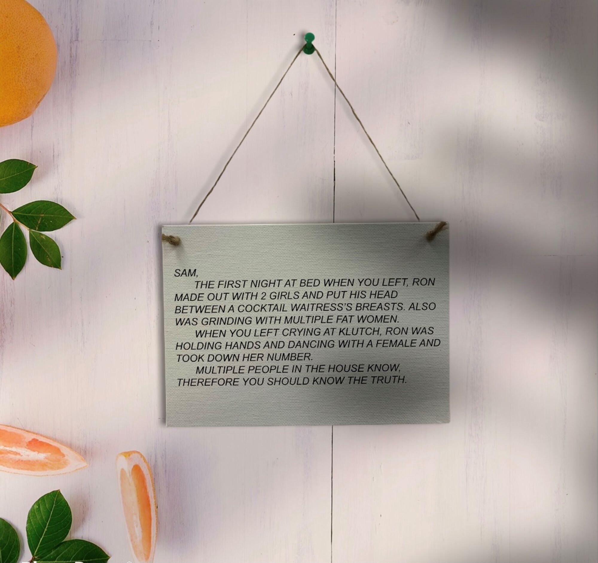 Jersey Shore the Note Canvas Print Dear Sam - Etsy