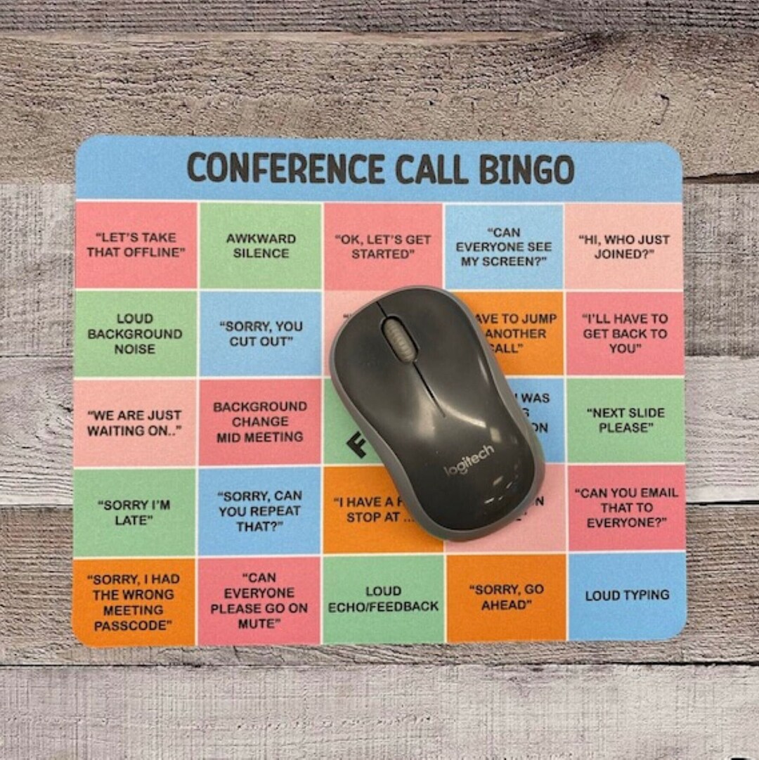 Conference Call Bingo Mouse Pad: Funny Office Desk Accessory - Etsy