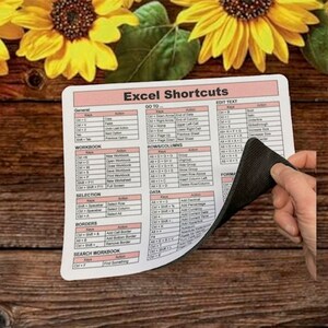 Pink Excel Shortcuts Mouse Pad: Office Desk Accessory - Etsy