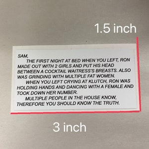 Jersey Shore "the Note" 5 Piece Sticker Set, Snooki Letter to Sammi ...