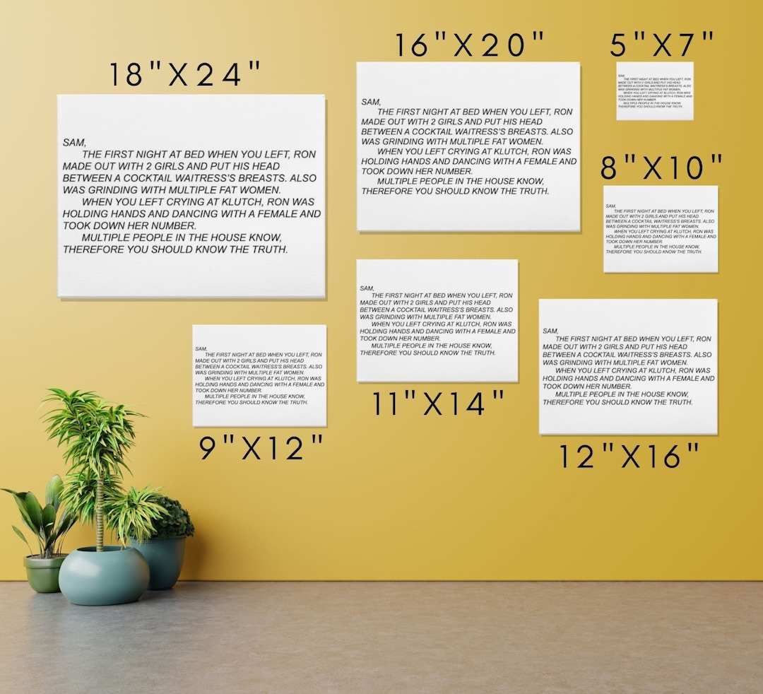 Jersey Shore "the Note" Framed Canvas Print, Dear Sam Anonymous Letter ...