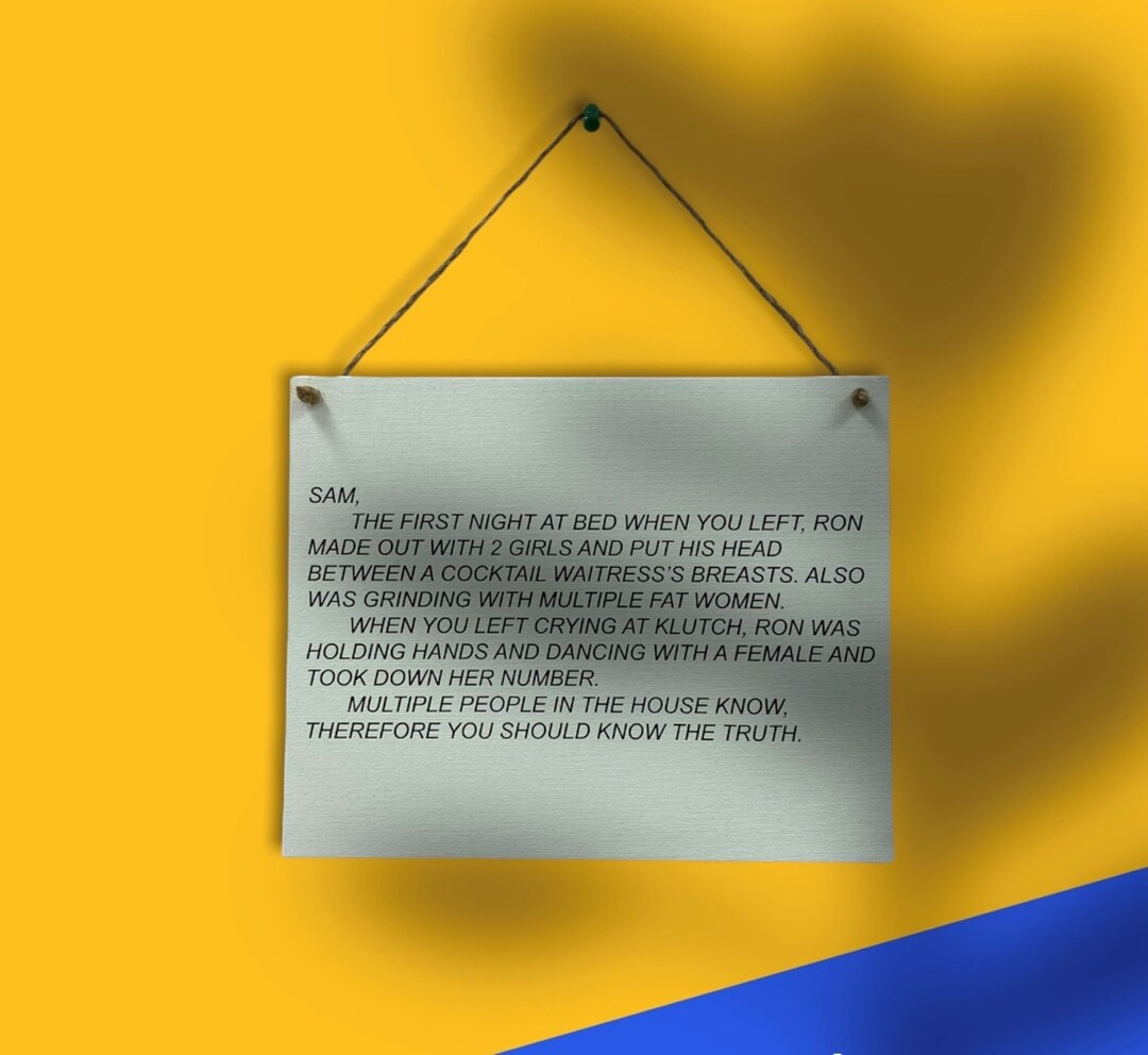 Jersey Shore "the Note" Canvas Print, Dear Sam Anonymous Letter Wall ...