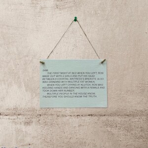 Jersey Shore "the Note" Canvas Print, Dear Sam Anonymous Letter Wall ...