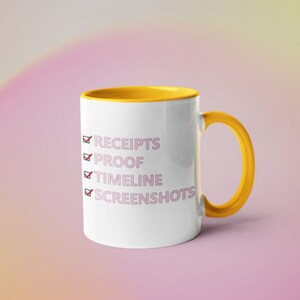 Receipts Proof Timeline Screenshots Coffee Mug, 11oz RHOSLC, Bravo ...
