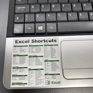 Excel Shortcuts Sticker Set: Waterproof Laminated Decals (2 Pieces) - Etsy