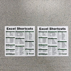 Excel Shortcuts Sticker Set: Waterproof Laminated Decals (2 Pieces) - Etsy