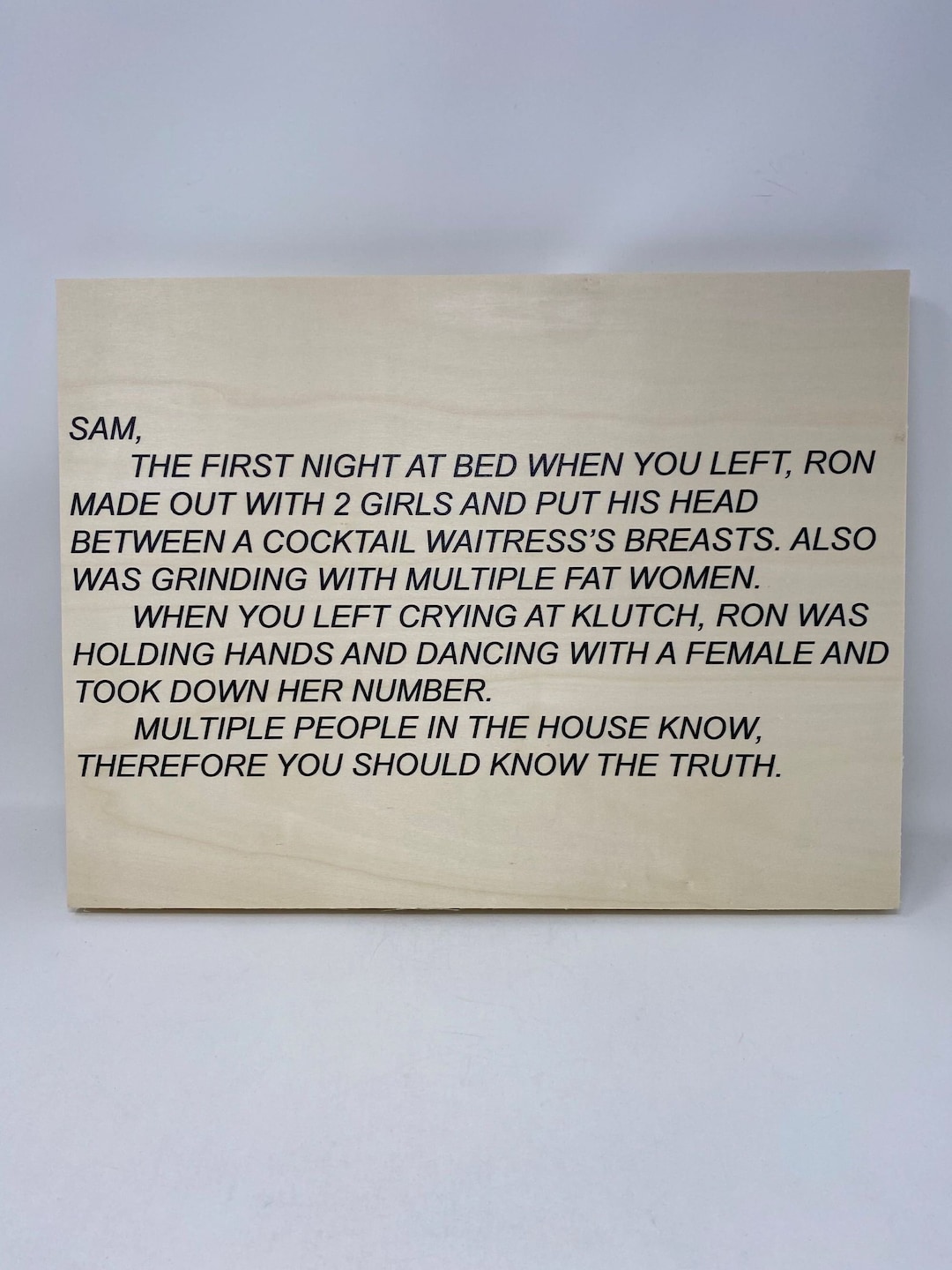 Jersey Shore "the Note" Natural Wood Frame Print Print, Dear Sam ...