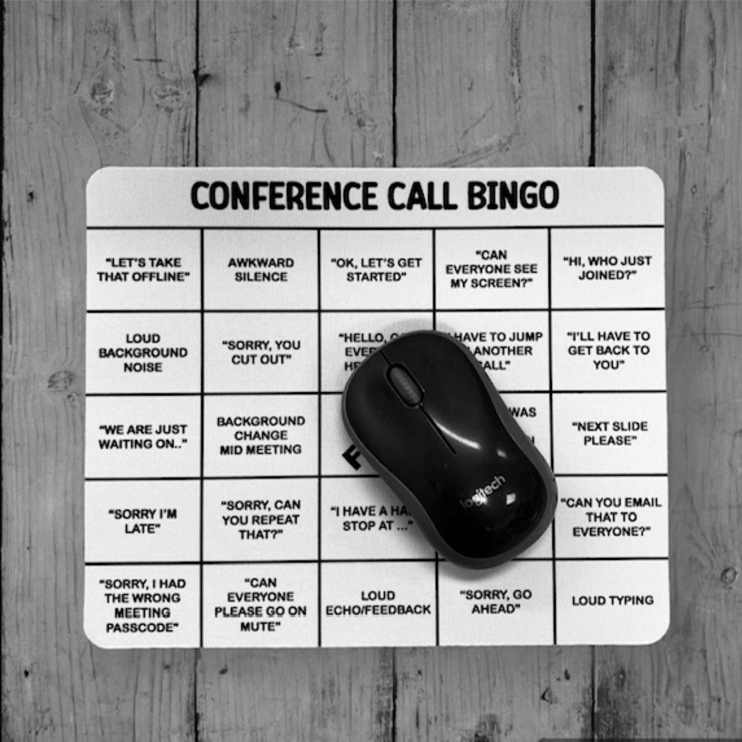 Conference Call Bingo Mouse Pad / Desk Accessories, Desk , Office Desk ...