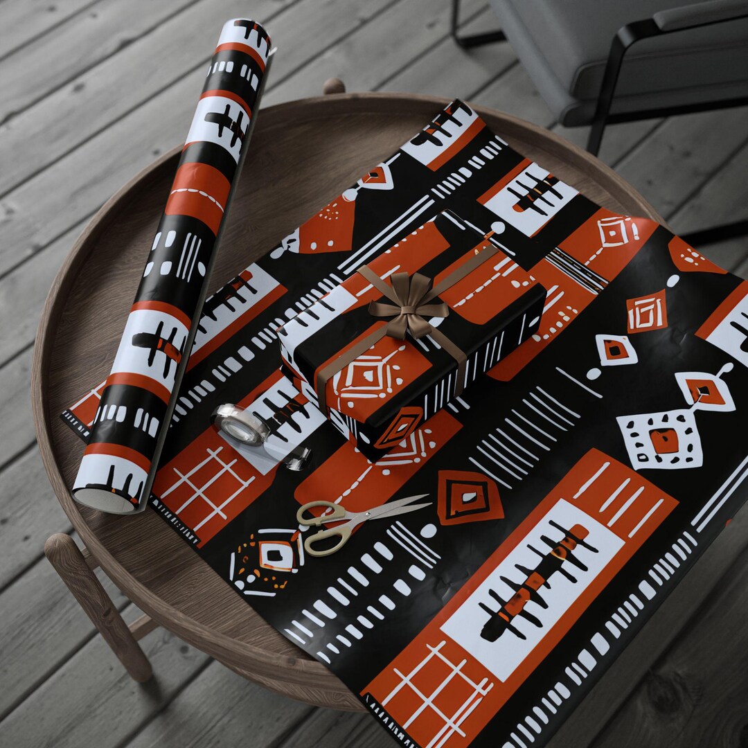 Wrapping Paper African Inspired Gift Wrapper Ethnic Print Pattern ...