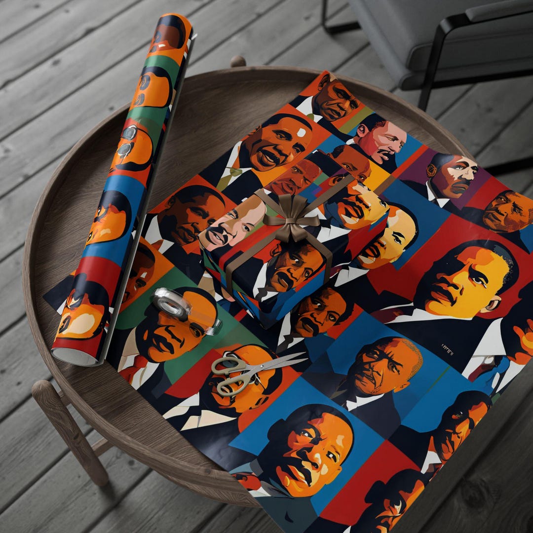Black History Leaders Wrapping Paper African American Gift Wrap Civil ...