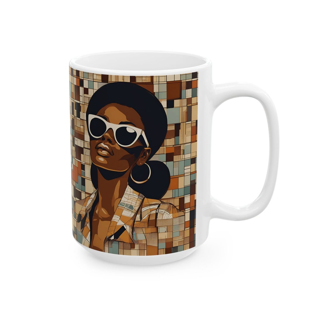 Black Girl Coffee Mug African American Drinking Cup Afrocentic Art