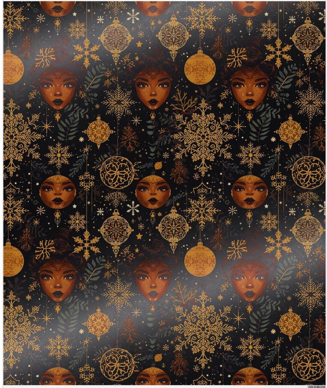 African Americans Holiday Wrapper Xmas Wrapping Paper Melanin Christmas ...