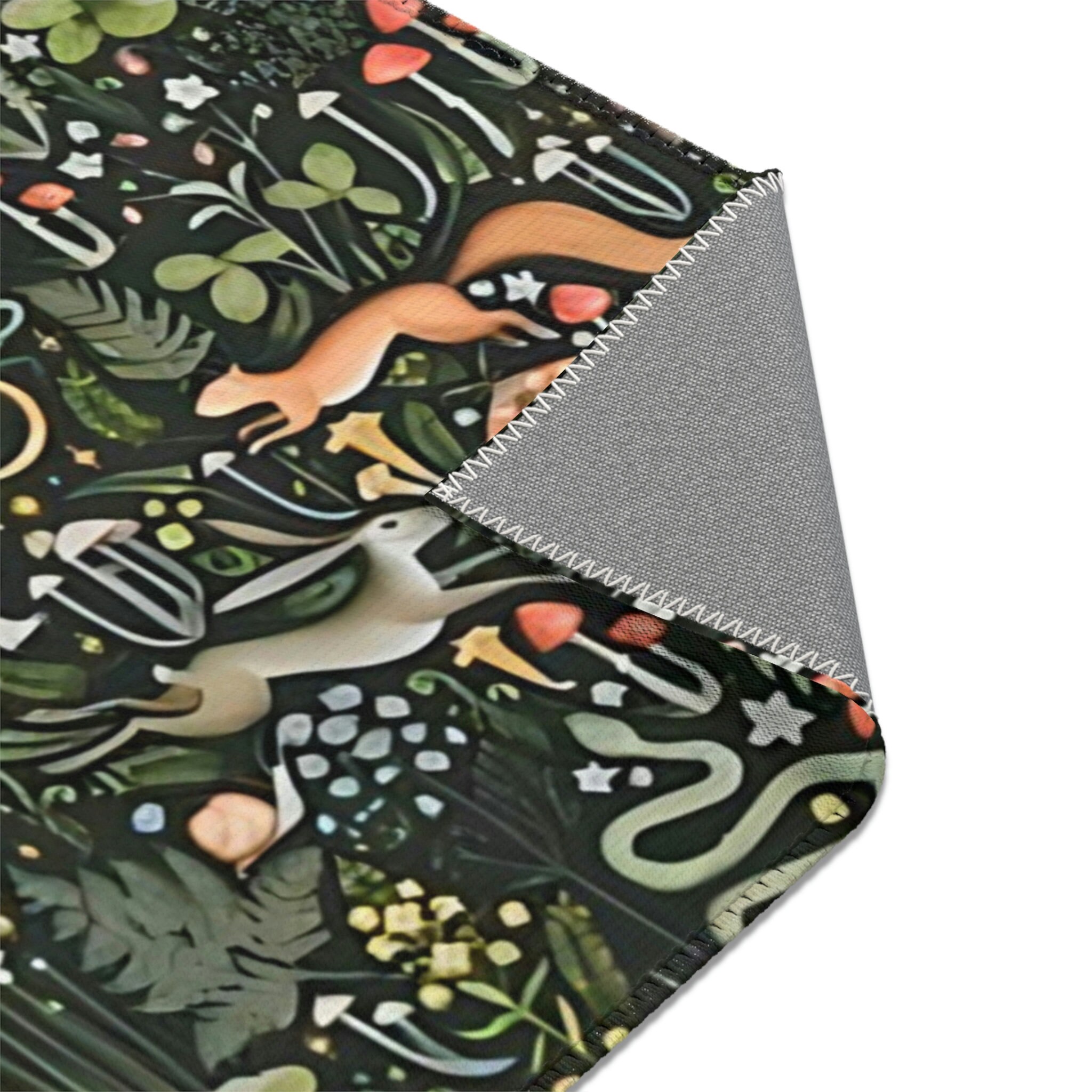 Woodland Animal Area Rug Dark Forestcore Nursery Baby Playroom - Etsy