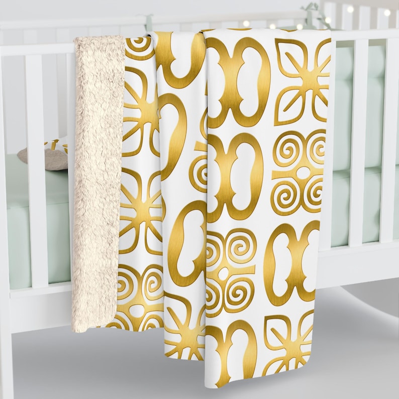 Adinkra Symbols Sharpa Fleece Blanket Cultural Symbols Throw-over ...