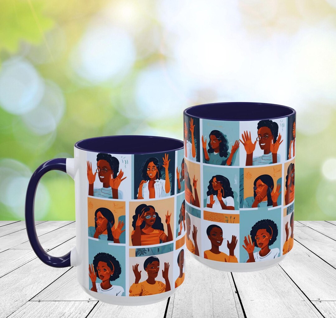 Sign Language Accent Coffee Mug ASL Coffee Drinkware Deaf Awareness ...