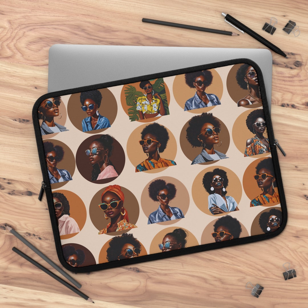Melanin Women Laptop Case Black Women in Sunglasses Laptop Sleeve ...