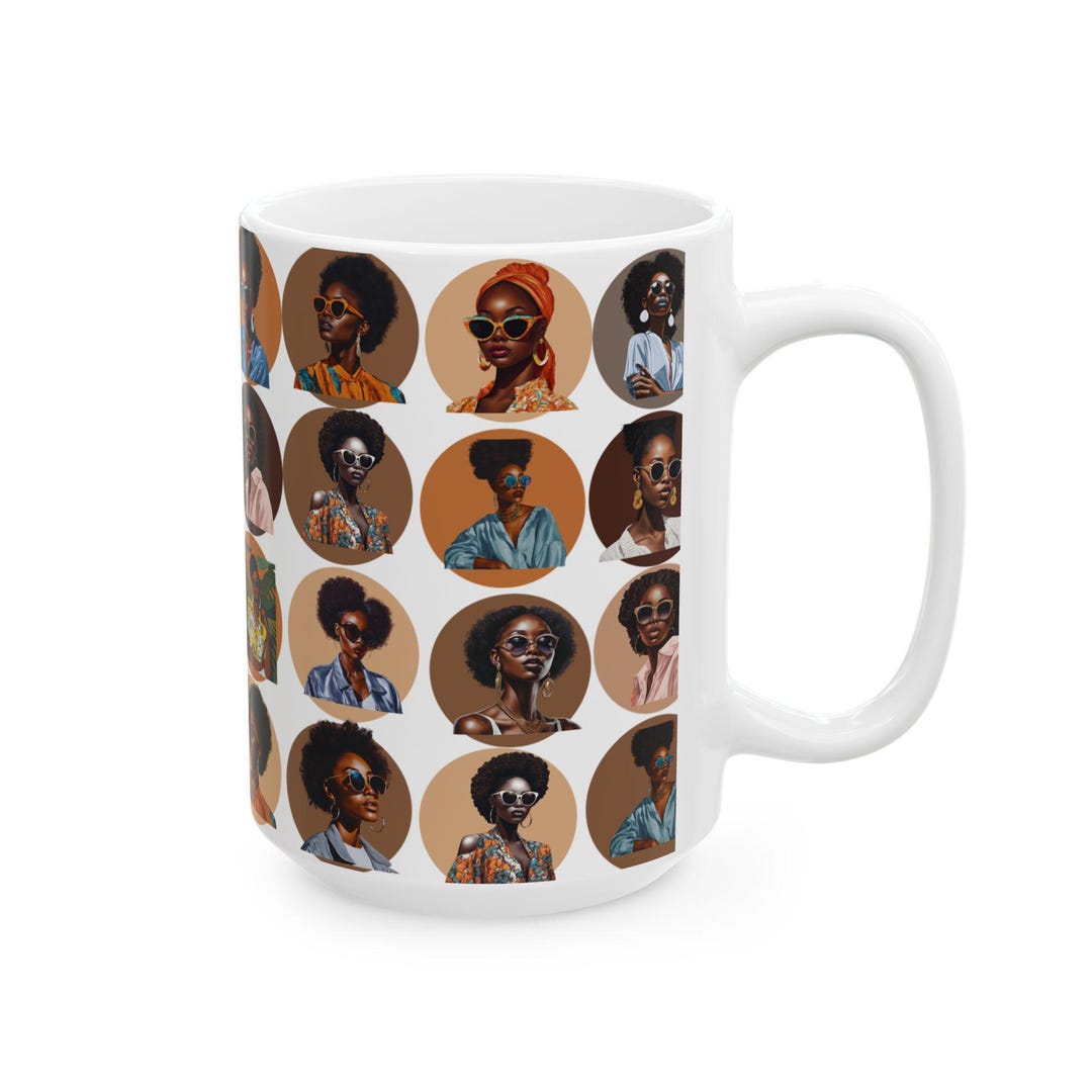 Melanin Queens Mug Black Woman Ceramic Coffee Cup African Girl Drinking ...