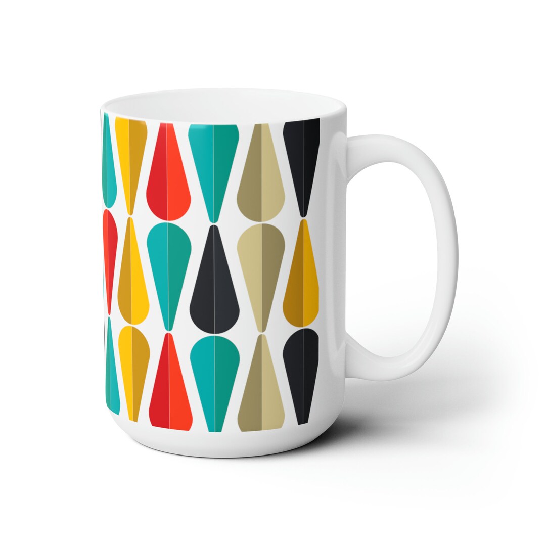 Mid Century Modern Mug MCM Retro Coffee Ceramic Decorative 11&15oz ...