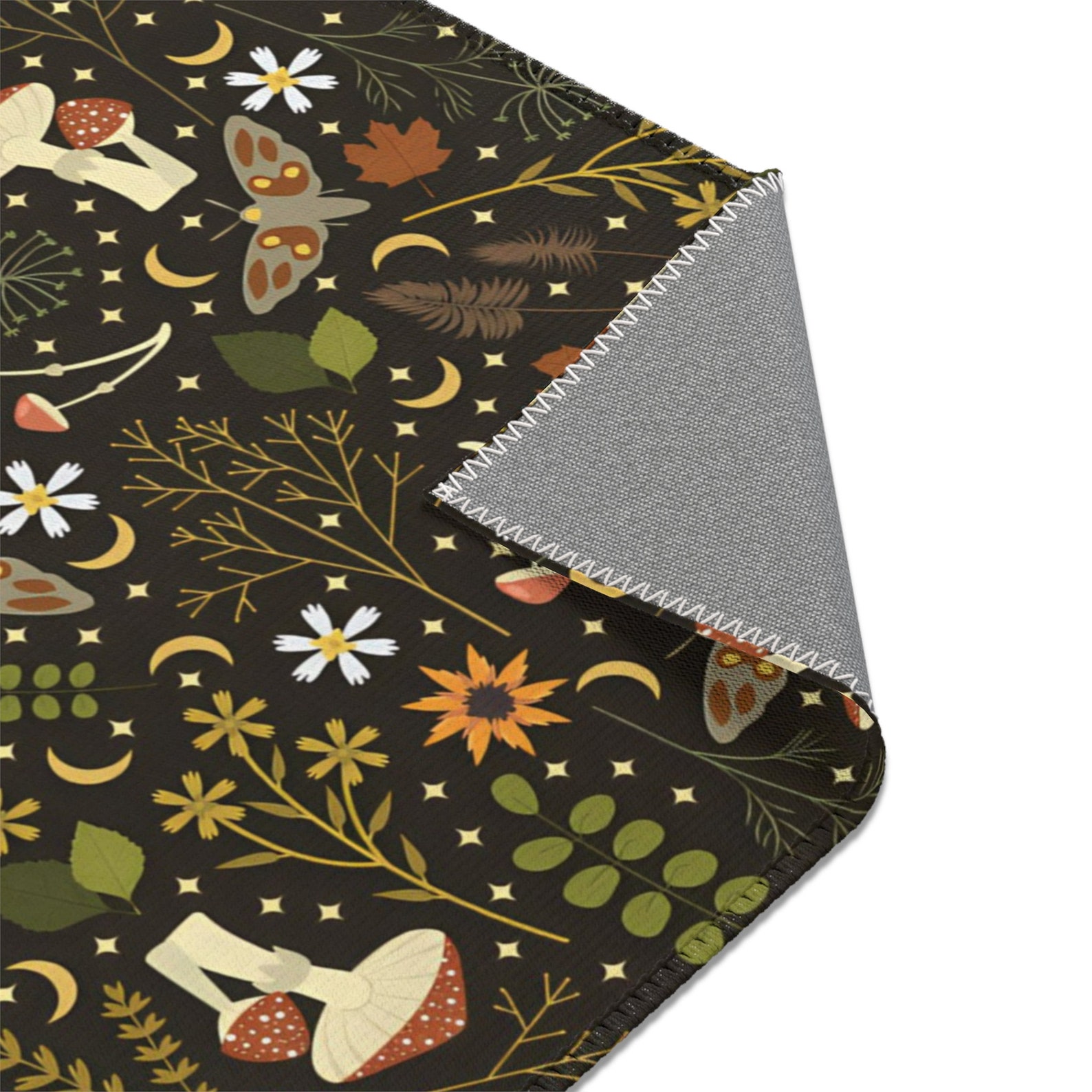 Cottagecore Area Rug Mushroom Floral Indoor Mat Botanical Living Room ...