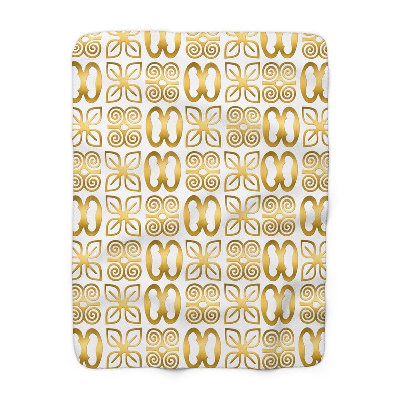Adinkra Symbols Sharpa Fleece Blanket Cultural Symbols Throw-over ...