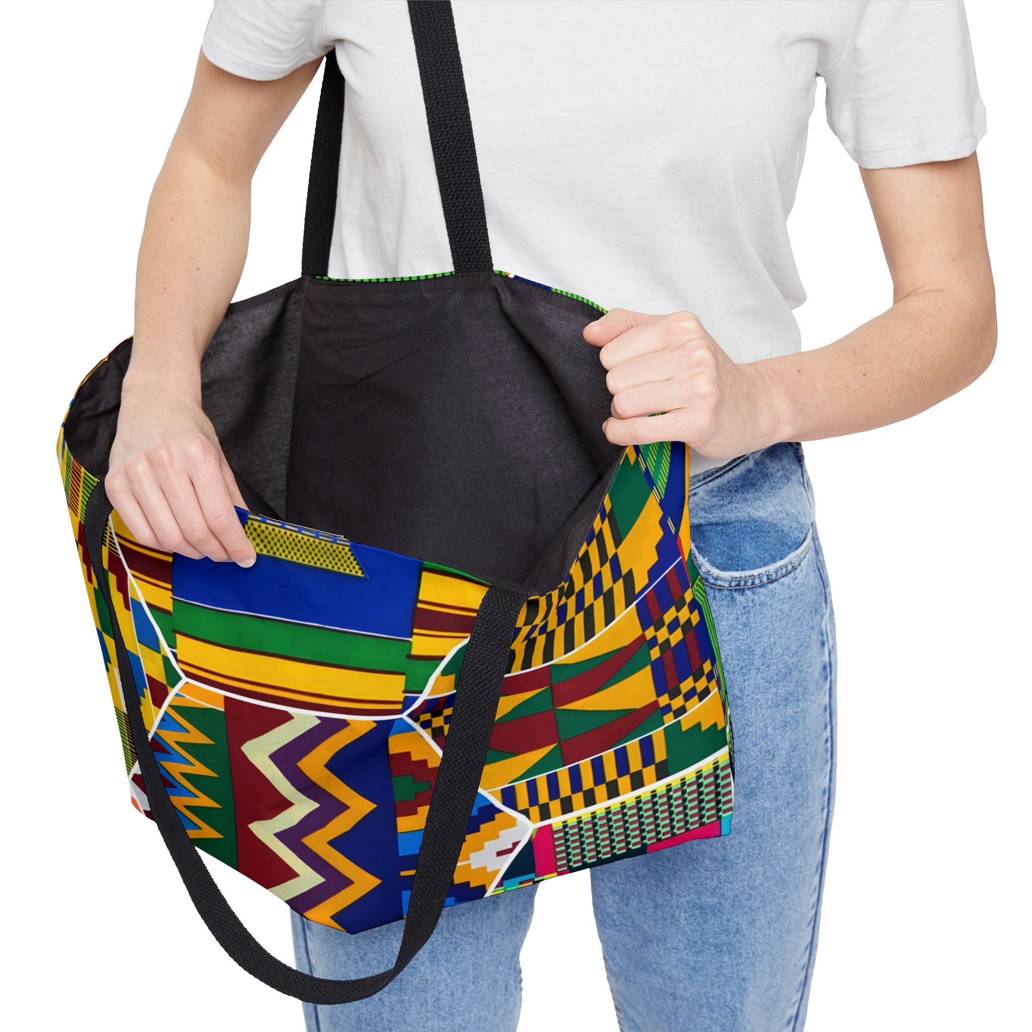 Weekender Tote Bag Kente Large Women Beach Bag African Print Picnic ...