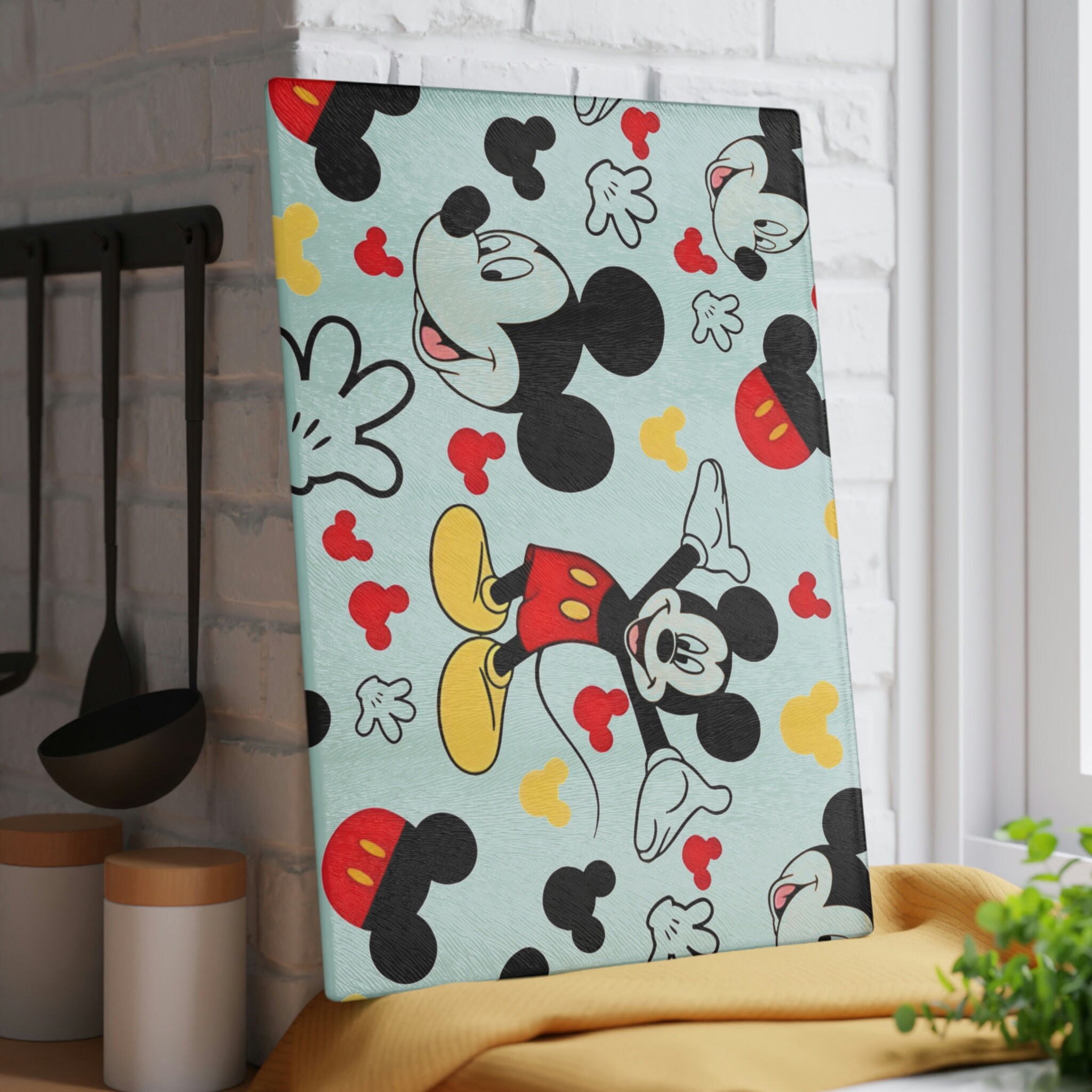 Mickey Glass Cutting Board Kitchen Chopping Board Decorative Slicing ...