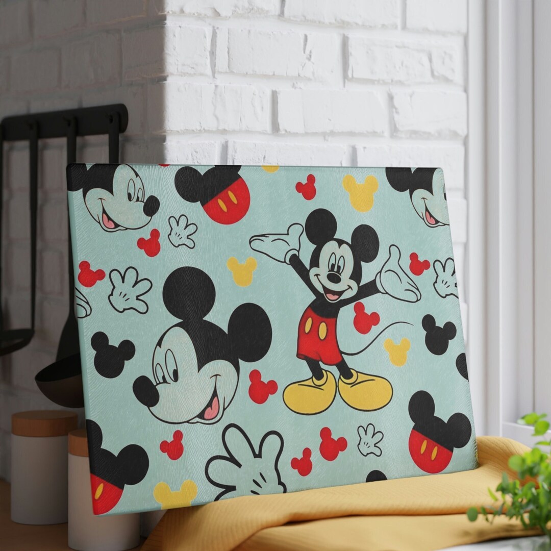 Mickey Glass Cutting Board Kitchen Chopping Board Decorative Slicing ...