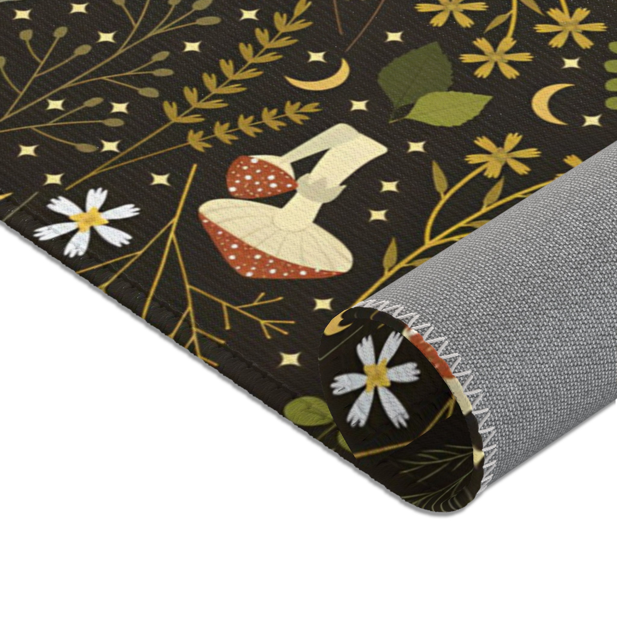 Cottagecore Area Rug Mushroom Floral Indoor Mat Botanical Living Room ...