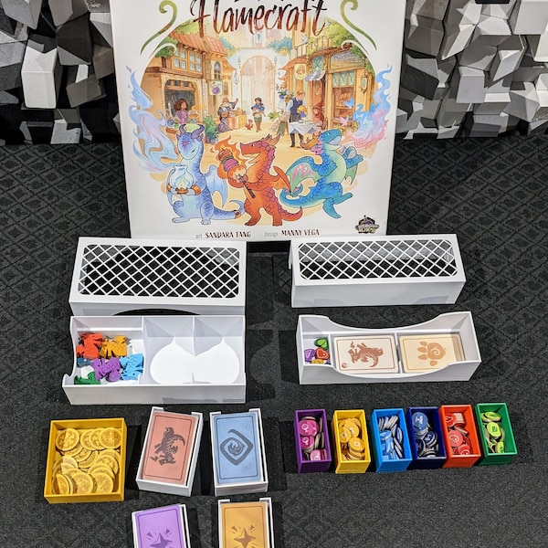 Flamecraft 3d printed board game insert - Etsy España